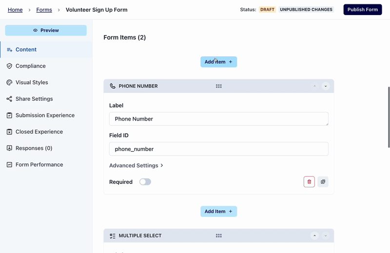 Switchboard's Count On Me form styling